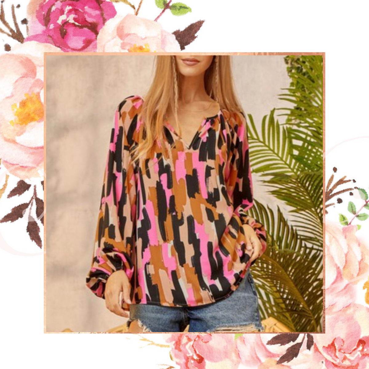 Autumn Pink Pop Blouse – Fashion Allie